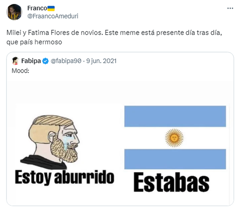Los desopilantes memes por el romance de Javier Milei y Fátima Florez