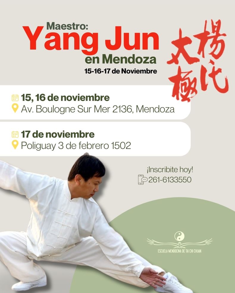 El maestro Yang Jun traerá la esencia del Tai Chi a Mendoza