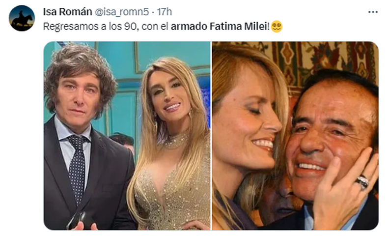 Los desopilantes memes por el romance de Javier Milei y Fátima Florez