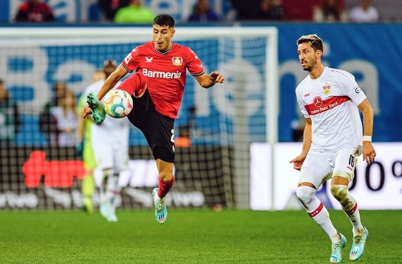 Exequiel Palacios jugó sin problemas para el Leverkusen en la previa a Qatar 2022