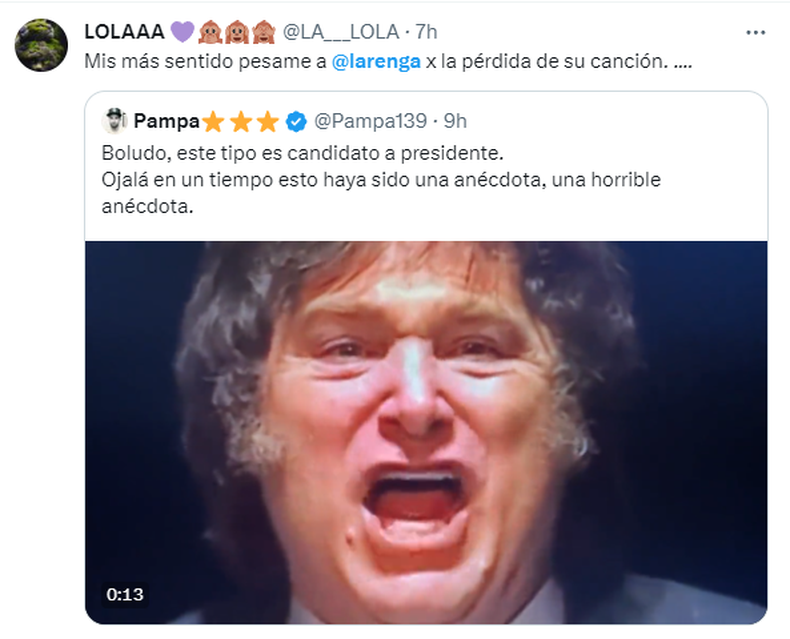 Los desopilantes memes a Javier Milei por cantar un tema de La Renga