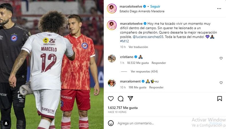 El apoyo del mundo del fútbol a Luciano Sánchez: hasta Cristiano le envió fuerzas