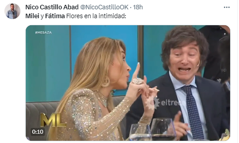Los desopilantes memes por el romance de Javier Milei y Fátima Florez