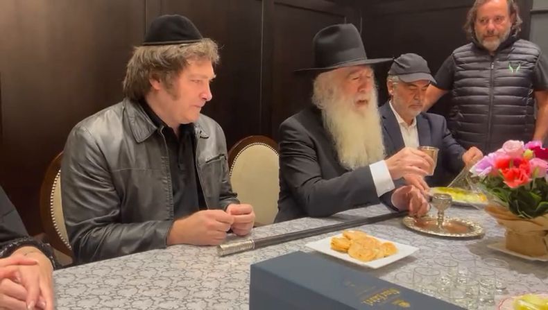 Milei recibió la bendición de un reconocido rabino
