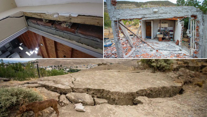 Las imágenes del deslizamiento de tierras en Comodoro Rivadavia ...