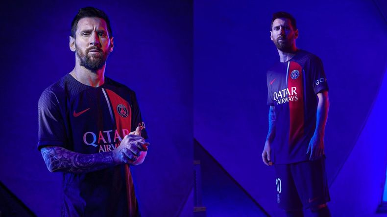 Lionel Messi fue uno de los modelos de la nueva camiseta del PSG