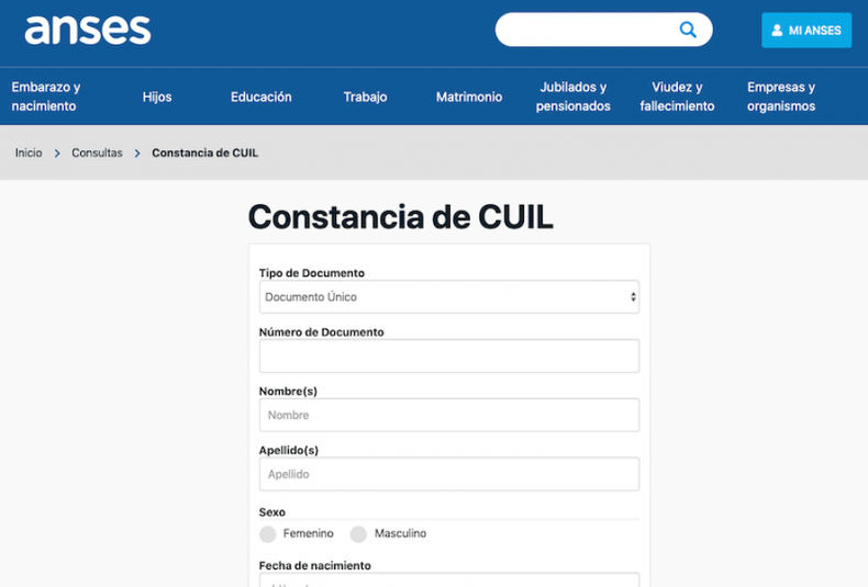 Cómo sacar el CUIL por primera vez en Anses